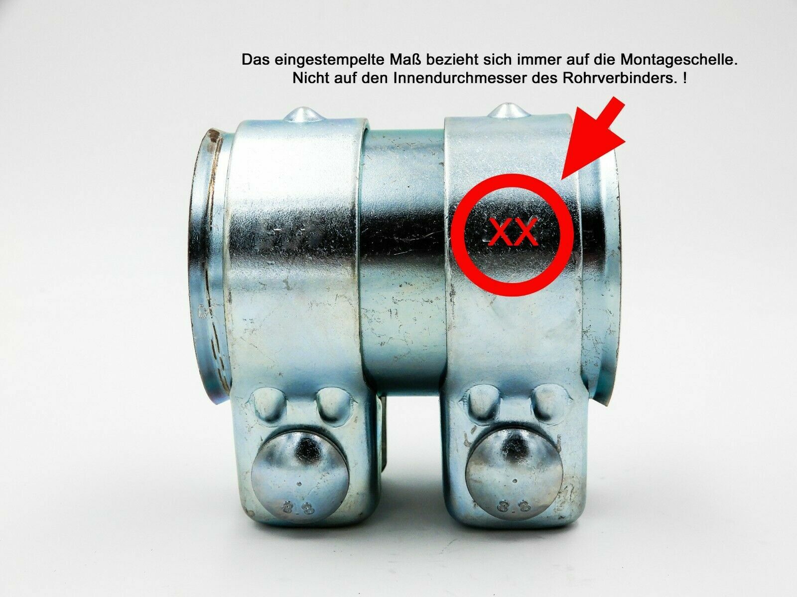 Auspuff Rohrverbinder Doppelschelle Schelle Verbinder Universal Ø 43 x ...