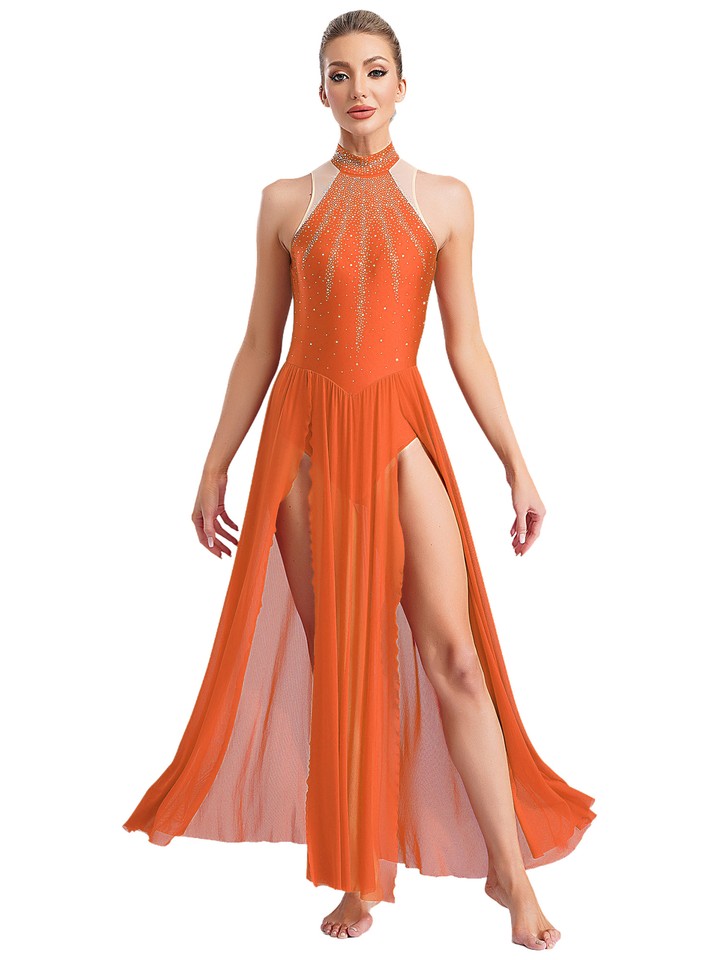 Women's Leotard Stage Dresses Ballet Dress Belly Unitard Keyhole Back ...