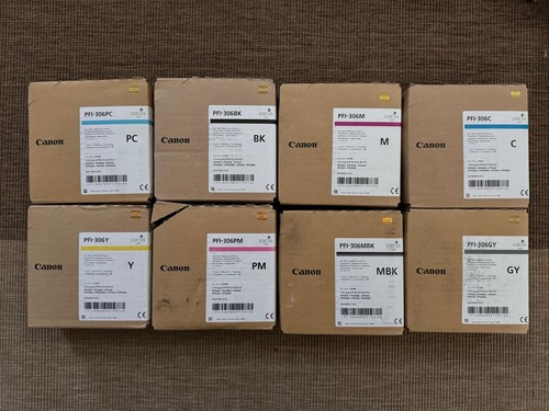 8 Canon PFI-306 Ink Tank imagePrograf 306BK 306M 306PC 306MBK PM GY Y C ...