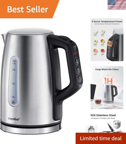 Stainless Steel Electric Kettle, Temperature Control with 6 Presets, 1 ...