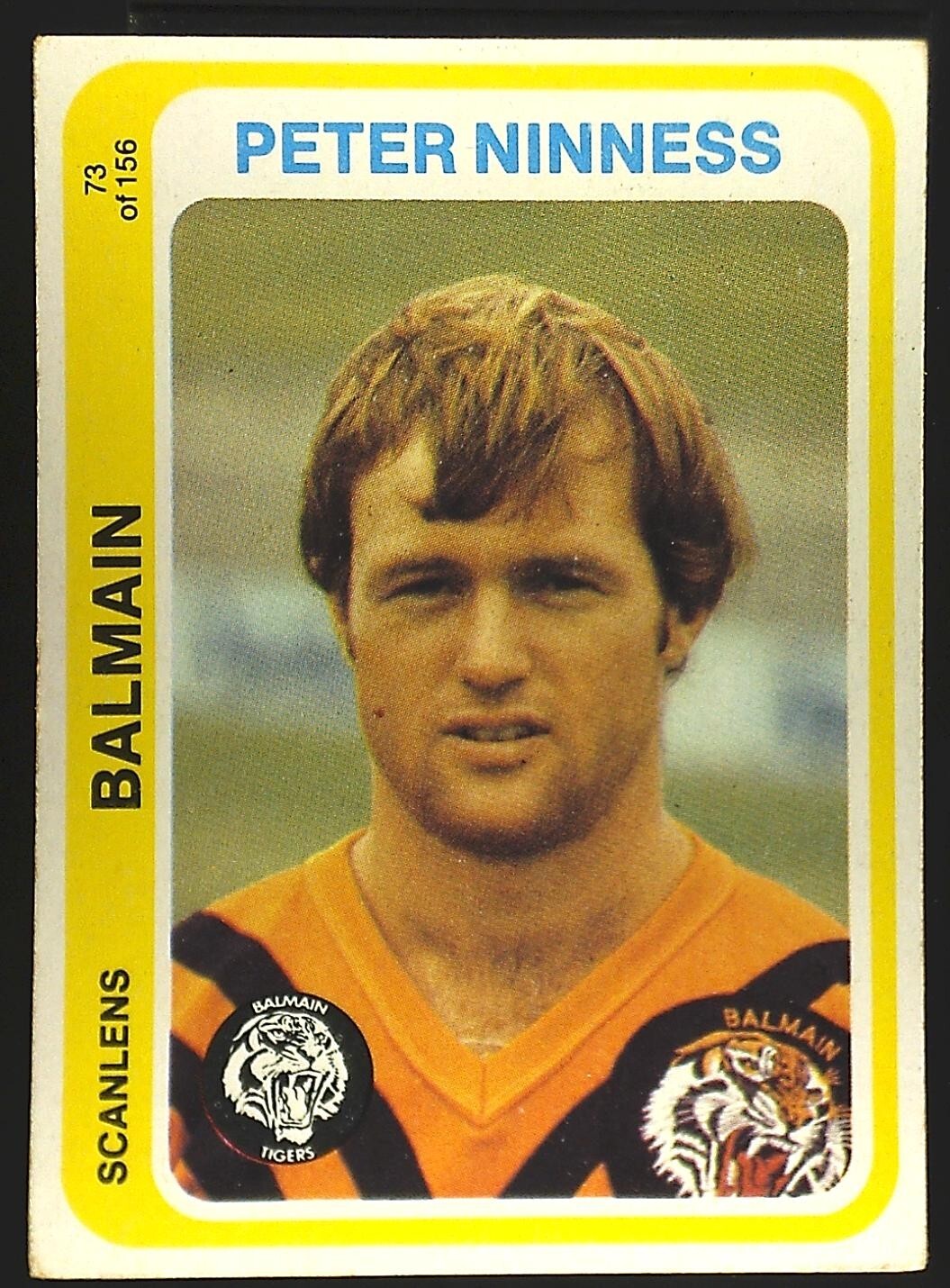 1979 #73 Peter Ninness Balmain Tigers Scanlens rugby league NRL card | eBay