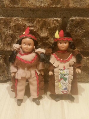 Pair of 5.5" Vintage Native American Dolls Marked KS | eBay