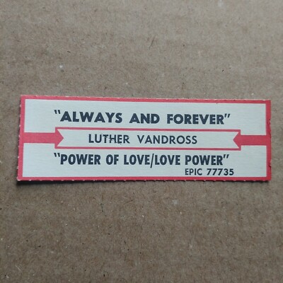 LUTHER VANDROSS Always And Forever JUKEBOX STRIP Record 45 rpm 7" | eBay