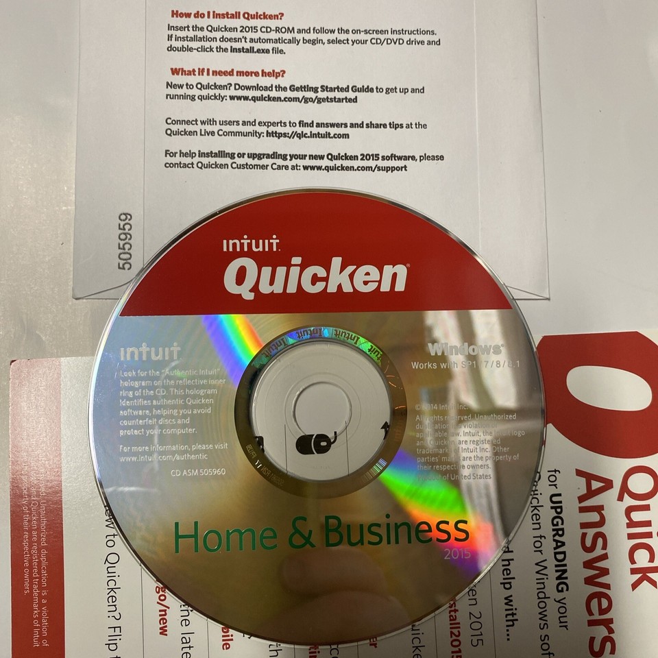 Intuit Quicken Home & Business 2015 for Windows Vista SP1 & Win 7/8/8.1 ...
