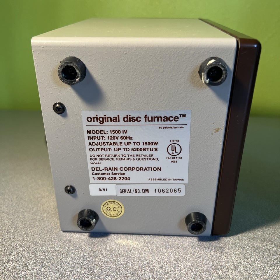 Pelonis Del Rain Model 1500-IV Original Disc Furnace Ceramic Space ...