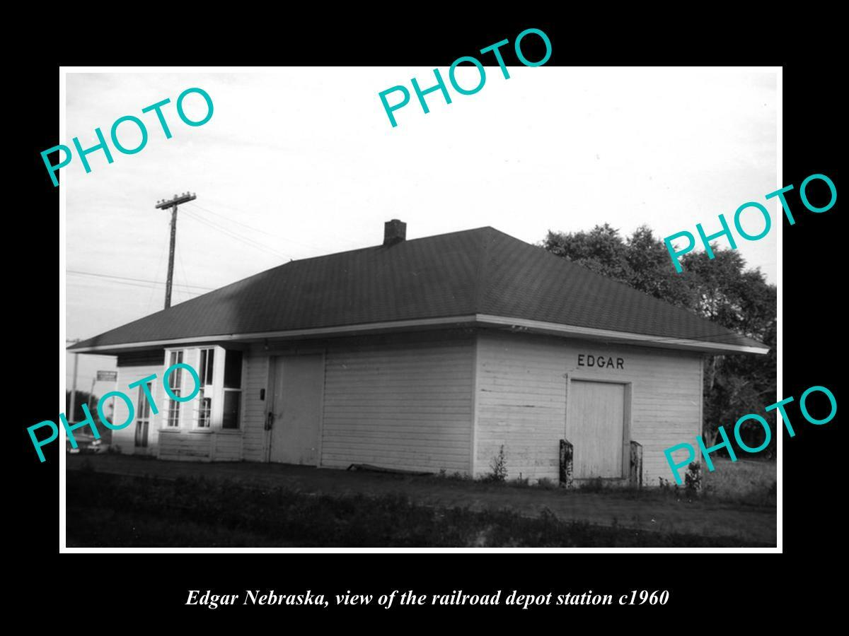 OLD 8x6 HISTORIC PHOTO OF EDGAR NEBRASKA THE RAILROAD DEPOT STATION ...