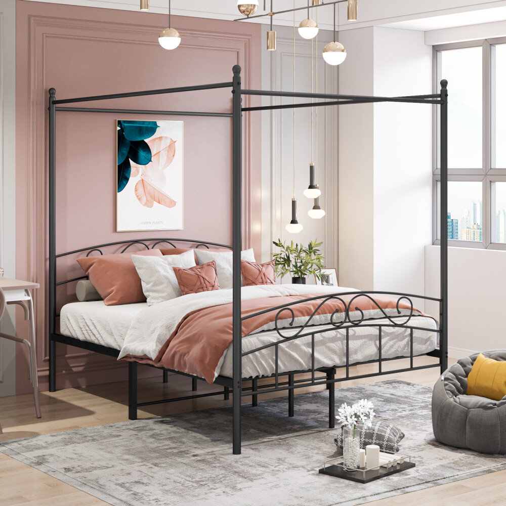 Dyi Canopy Bed Oikiture Metal Canopy Bed Frame Queen Size Beds