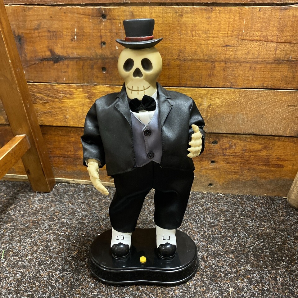 Vtg Gemmy Halloween Dancing Skeleton Man- Top Hat Puttin on the Ritz ...