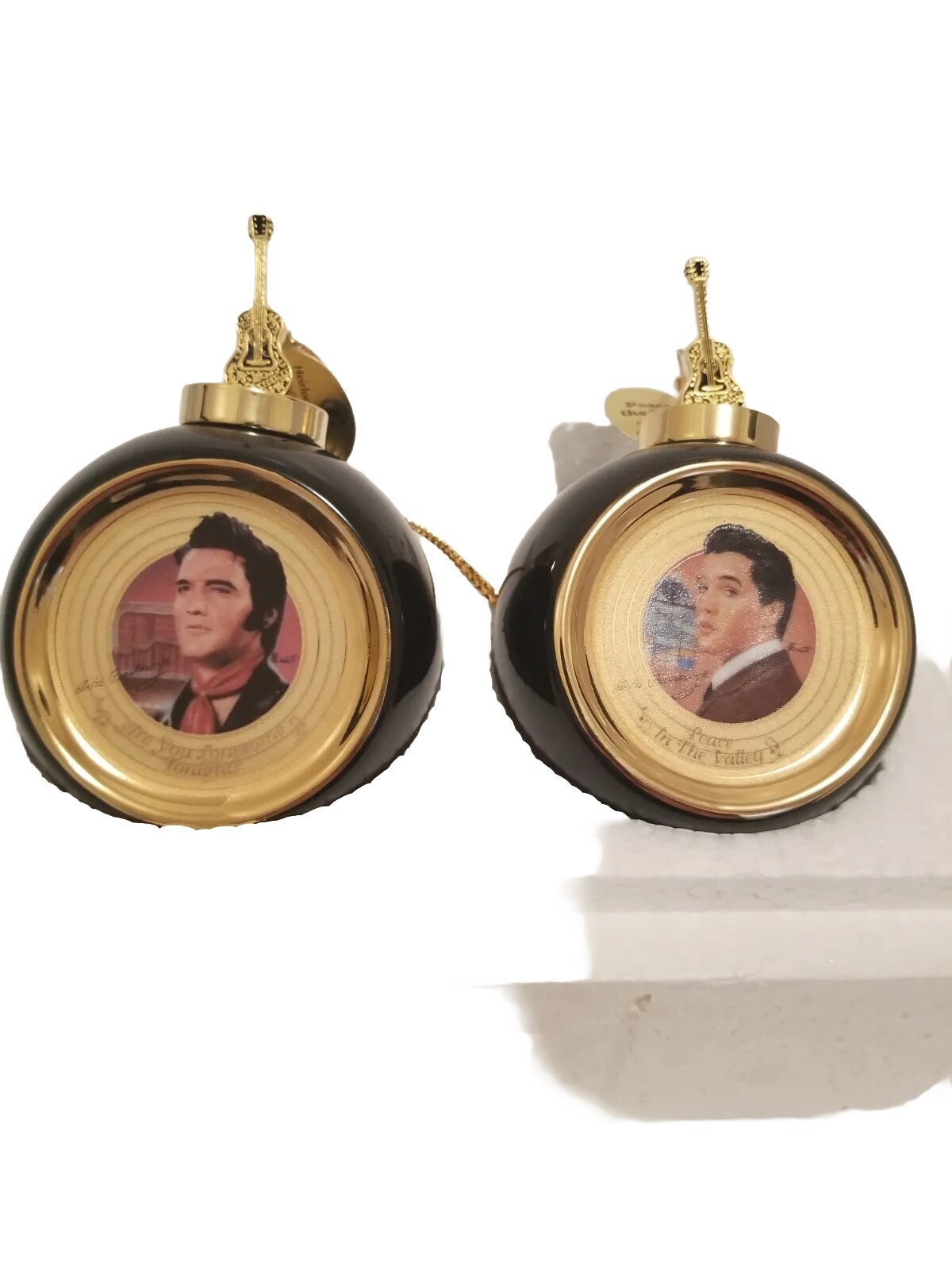 Bradford Edition Solid Gold Elvis Heirloom Porcelain Ornaments, Peace ...