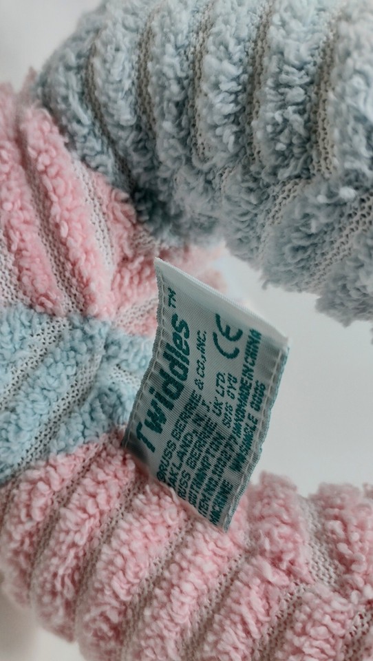 Russ Baby Twiddles Teddy Bear Rattle 10" Soft Pink Blue Chenille Plush 100277 | eBay