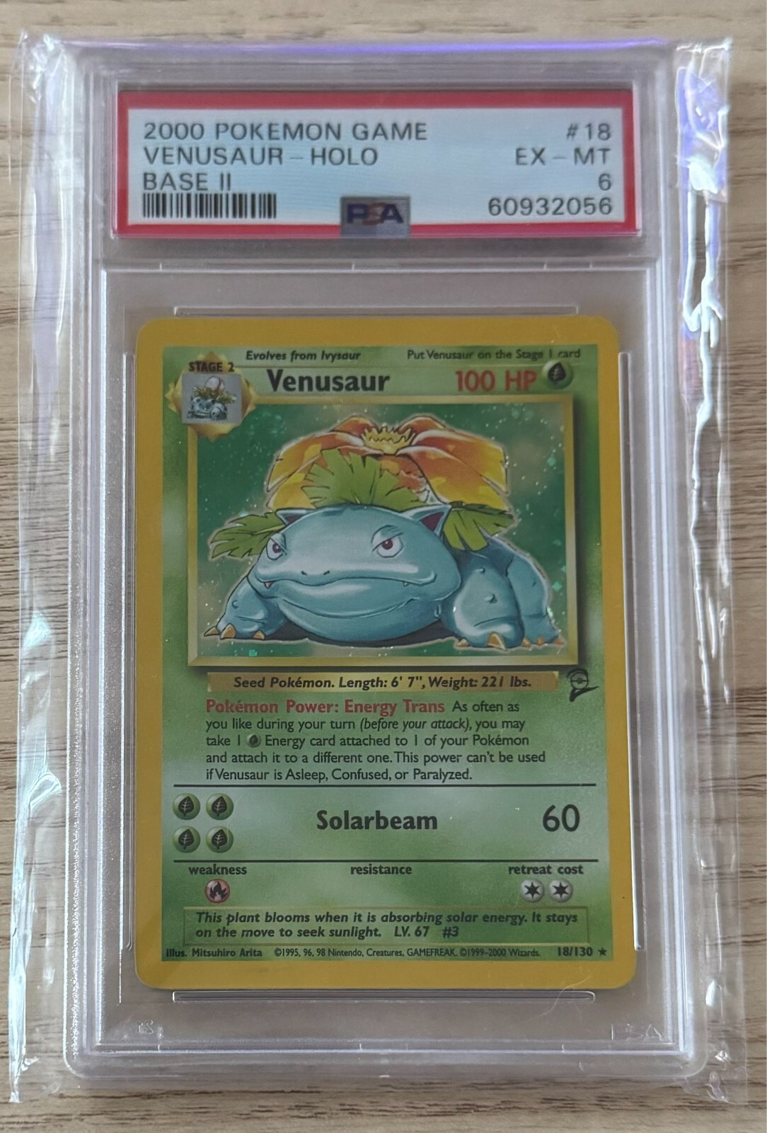 2000 Pokemon Game Base Set 2 Venusaur Holo #18 - PSA 6 EX-MT | eBay