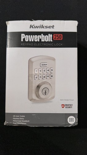 Kwikset Powerbolt 250 10-Button Keypad Satin Nickel Electronic Deadbolt ...