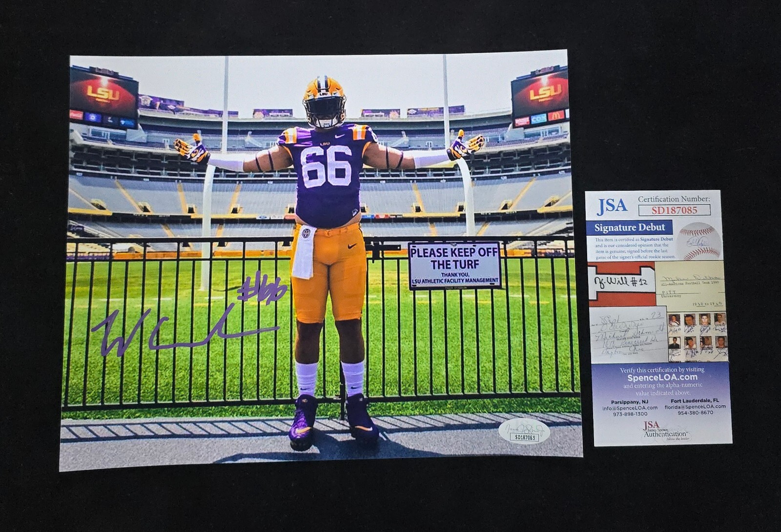 Will Campbell Autographed Signed LSU Tigers 8x10 PHOTO JSA COA