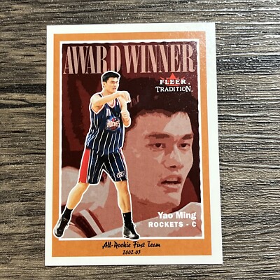 Yao Ming 2003-04 Fleer Tradition All Rookie Award Winner #230 Houston ...