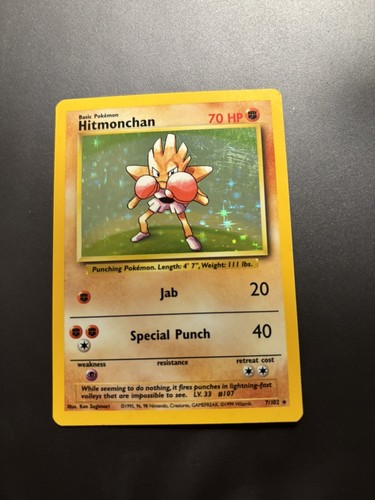 Hitmonchan - Pokemon Card BASE Set 7/102 Holo Rare LP | eBay