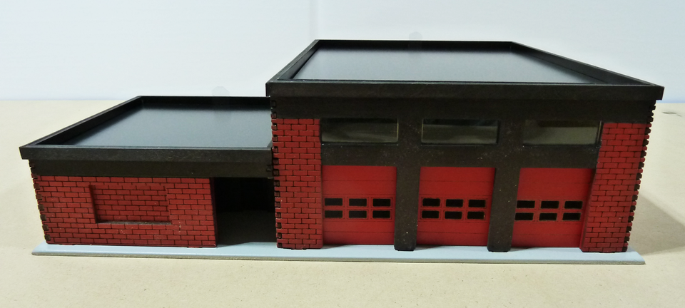 Custom 1/87 Scale 3 Bay Garage/Station/Office/Firehouse Model | eBay
