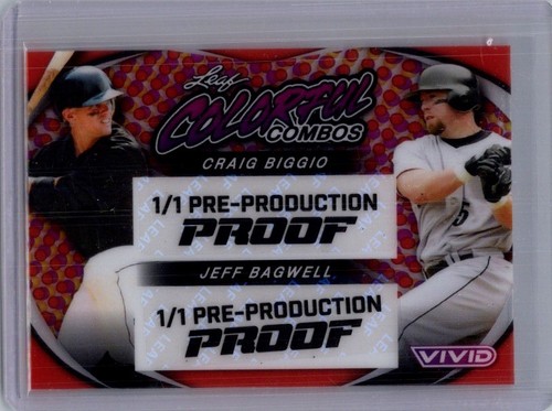 Craig Biggio Jeff Bagwell 2024 Leaf Baseball 1/1 Pre Production Proof ...