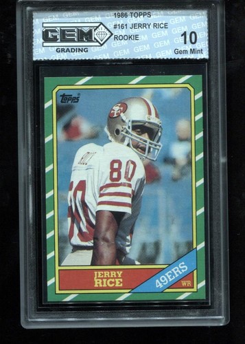 Jerry Rice Rookie 1986 Topps #161 RC Card NFL San Francisco 49ers GEM ...
