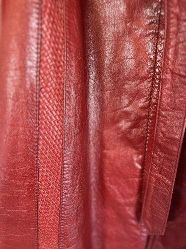 All Leather Red TFC Jacket With Gorgeous Detail - Size 10 | eBay