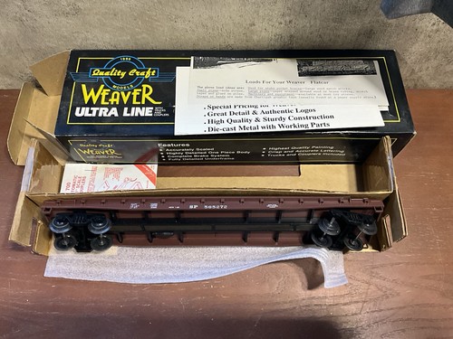 VINTAGE WEAVER 565272 SOUTHERN PACIFIC 50’ FLAT CAR O SCALE NEW IN BOX ...