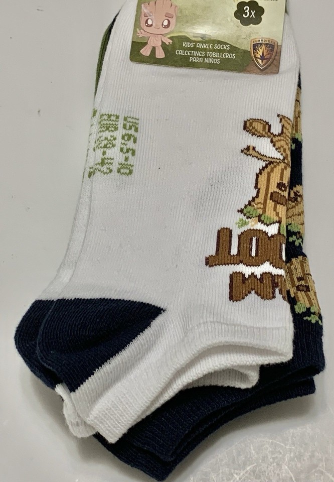 NWT Marvel Groot Socks (Package of 3) Kids Ankle Socks 6.5 - 10 | eBay