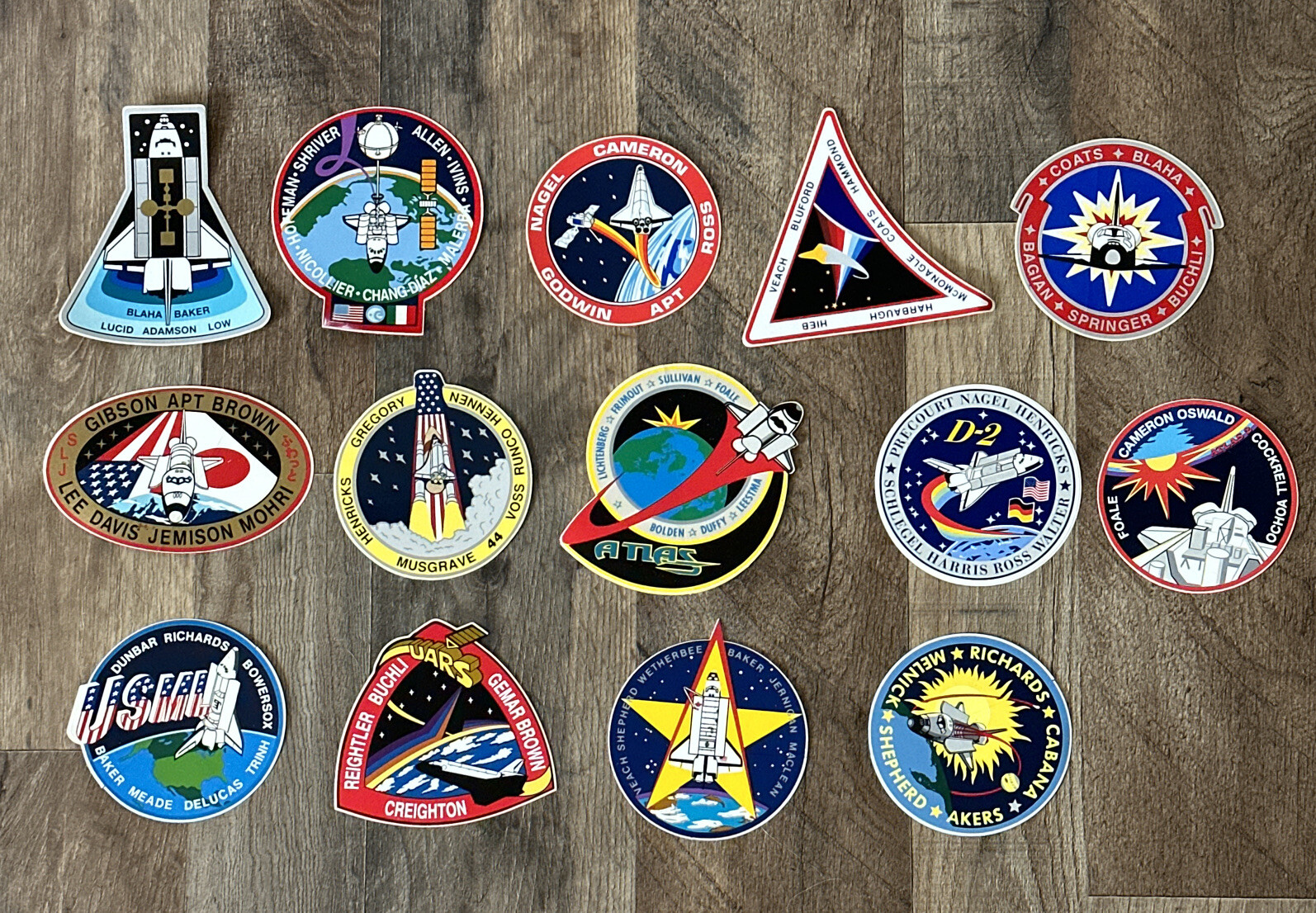 Lot of NASA Space Shuttle STS crew patch sticker decals 14X | eBay