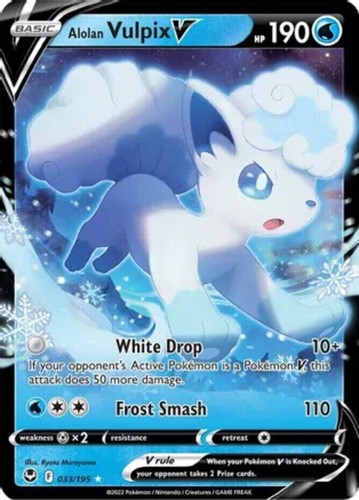 Alolan Vulpix V - 033/195 - Ultra Rare - Pokemon - Silver Tempest - NM ...