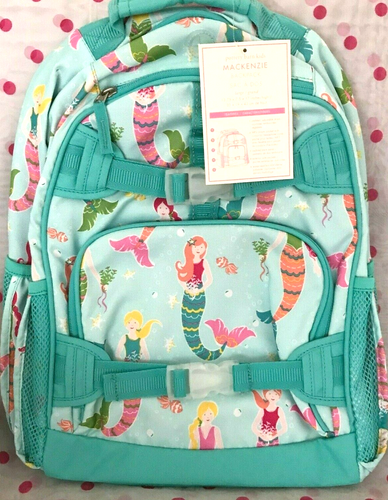 NEW Pottery Barn Kids LARGE Aqua Mermaid Backpack + CLASSIC LUNCH BAG ...