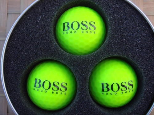 3 x Hugo Boss Green - Prisma Fluoro Ti Golf Balls + Free Boss Tees | eBay