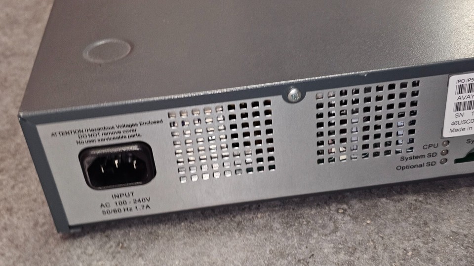 AVAYA IP Office 500v2 Control Unit w/(2)700504556 ATMV2 & 700504031 VCM ...