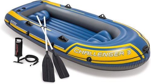 Intex Challenger 3 Inflatable Raft Boat Set W/ Pump & Oars 3 Person 704 ...