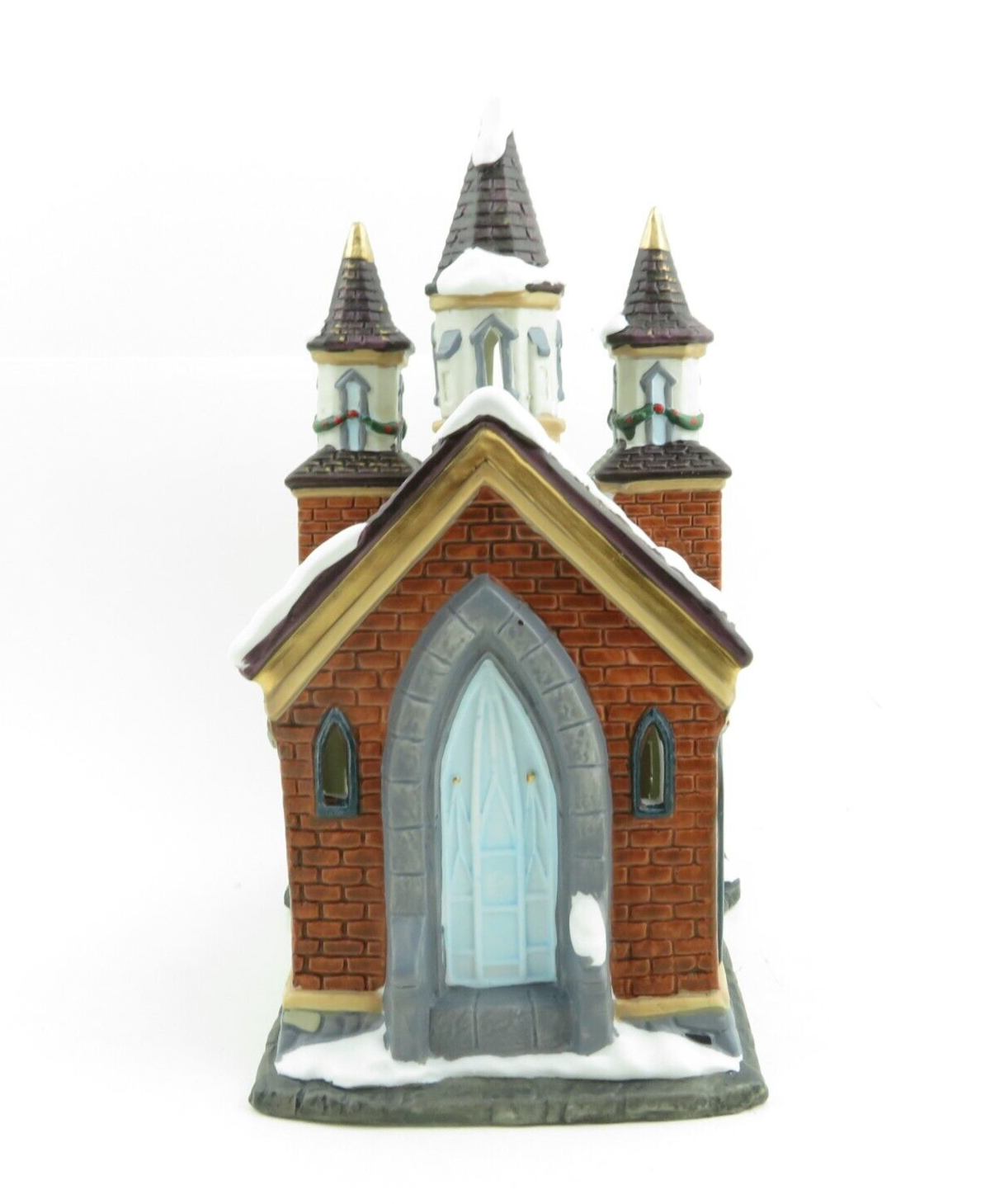 Holiday Time Christmas Village Hand Painted Porcelain Light Up- RED ...