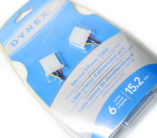 Dynex DX-C101891 Internal Molex Plug Y-Power Adapter for Desktop ...