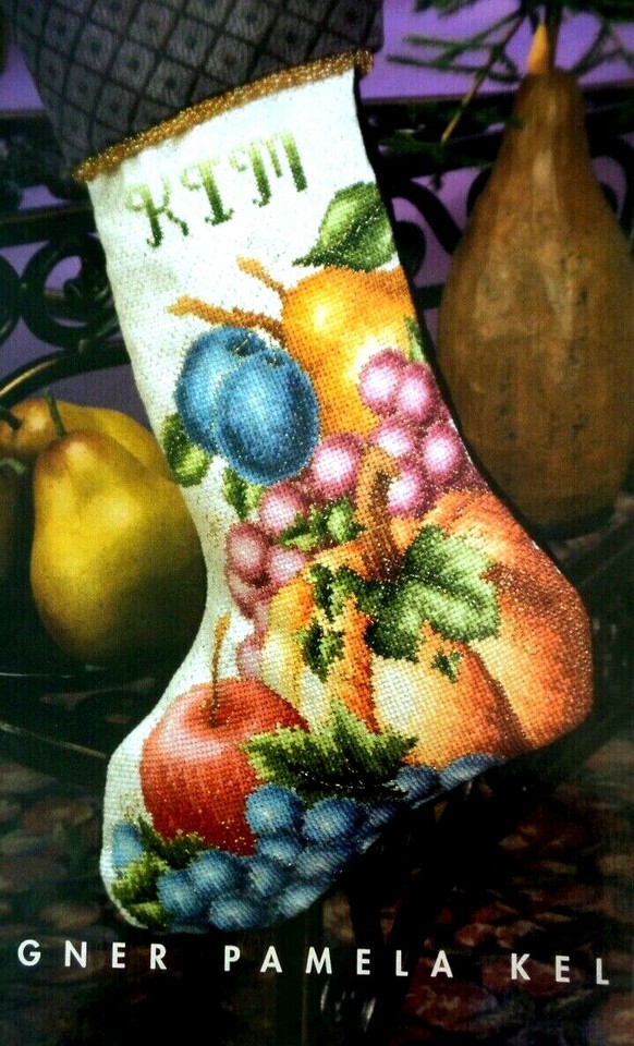 Cross Stitch Pattern Christmas HOLIDAY STOCKING Fruit Images | eBay