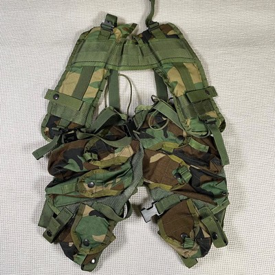 USGI Enhanced Load Bearing Vest LBV Woodland CAMO M81 Tactical LBV88 ...