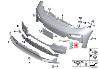 Genuine BMW I I3 I01 i3 120Ah Rex 94Ah Trim Bumper Front Right ...