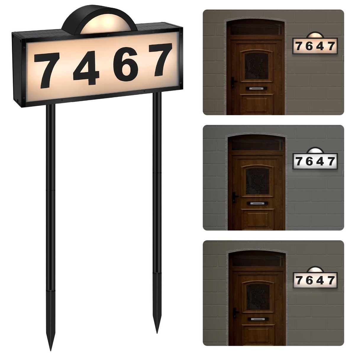 Solar House Address Numbers Grandeur Modern Solar House Number Sign