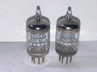 GE 6AK5 5654 5 Star Tubes-Matched Pair, Tested, NOS, Little Dot, Yaqin ...