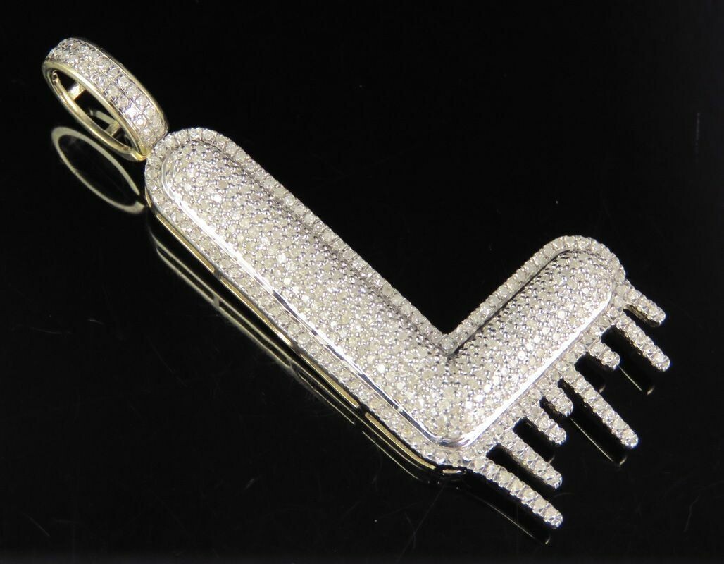 2.5Ct Round Cut Lab Created Diamond L Initial Letter Pendant 925 ...