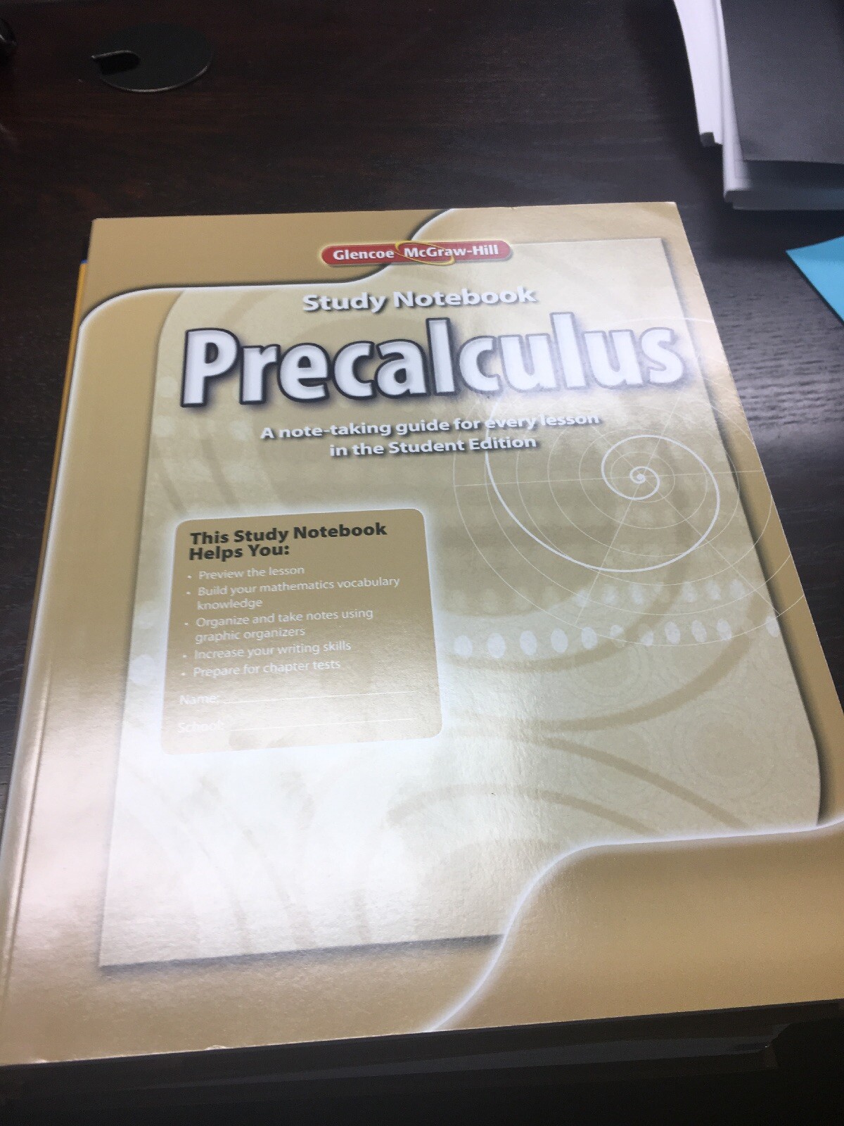 Glencoe McGraw-Hill "Precalculus" Study Notebook Brand New FREE ...