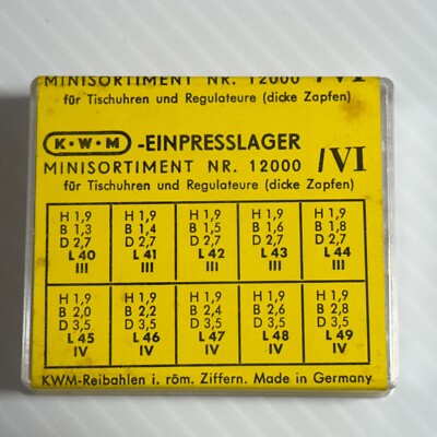 KWM Clock Bushings Bushes Assortment 100 Pieces NR 12000 VI - Made in Germany | eBay