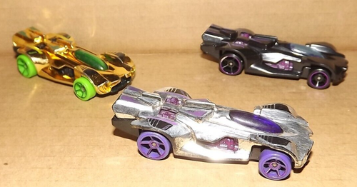 Hot Wheels 3 pack of 2014 Mattel Diecast Rev Rod black, gold, silver ...