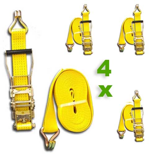 4x Spanngurt 5to 9m 50mm zweiteilig Basis-Ratsche 2500/5000daN TÜV+GS Label gelb | eBay.de