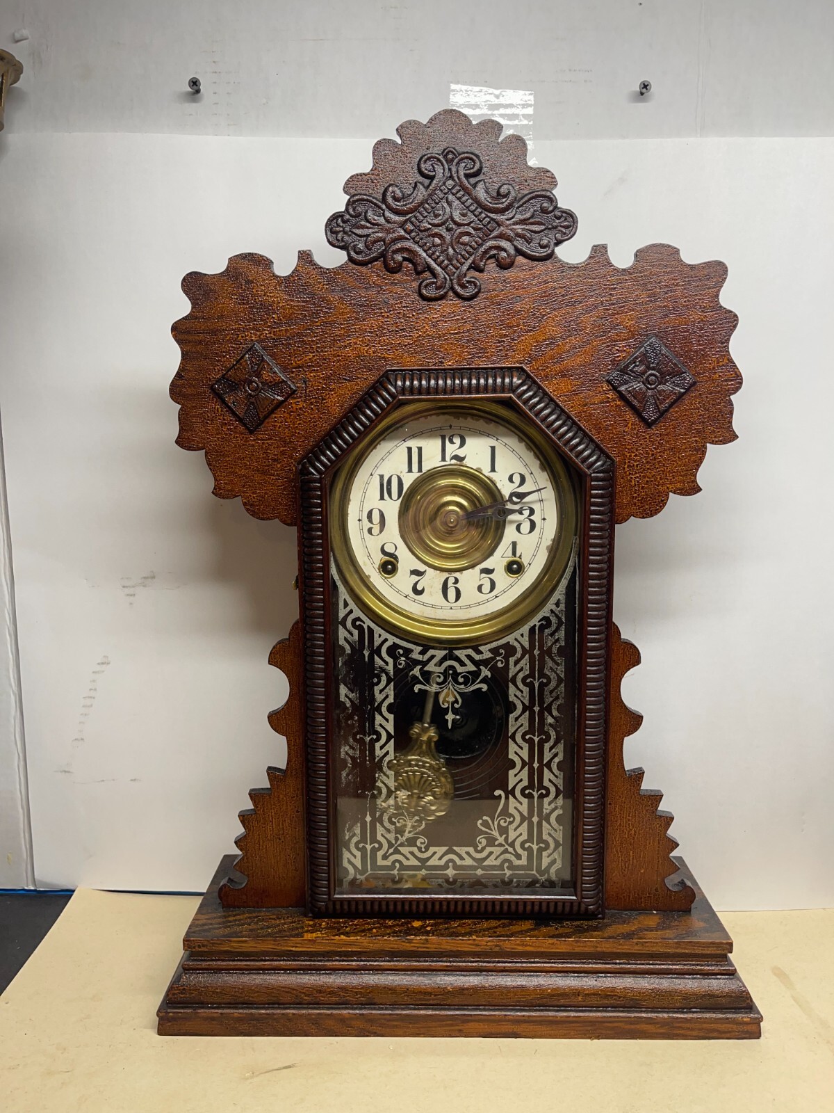 ANTIQUE INGRAHAM CLOCK ( MARS) 8 DAY TIME/STRIKE DARK VARNISH | eBay