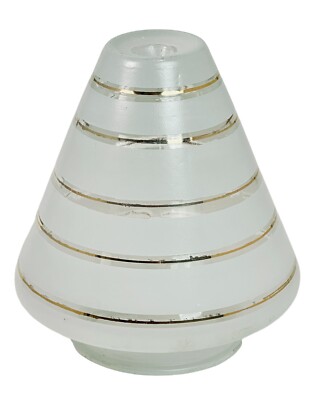 Vintage Art Deco Frosted Glass Gold Banded Cone Shaped Lamp Shade | eBay
