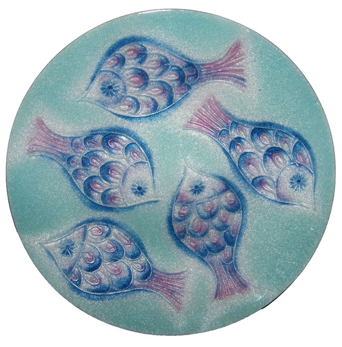 Vtg MCM Starry Eyed Fish Atomic ANDO Cloisonne Enamel on Copper Plate ...