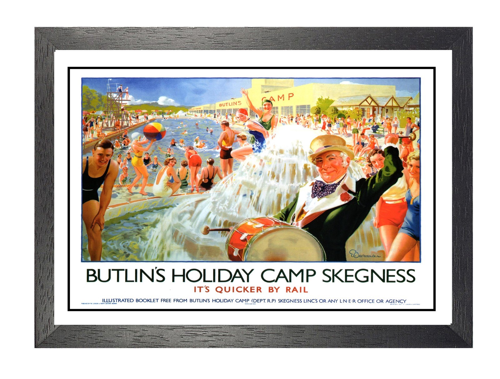 Butlins Skegness Holiday Camp Seaside Vintage British Railway Poster ...