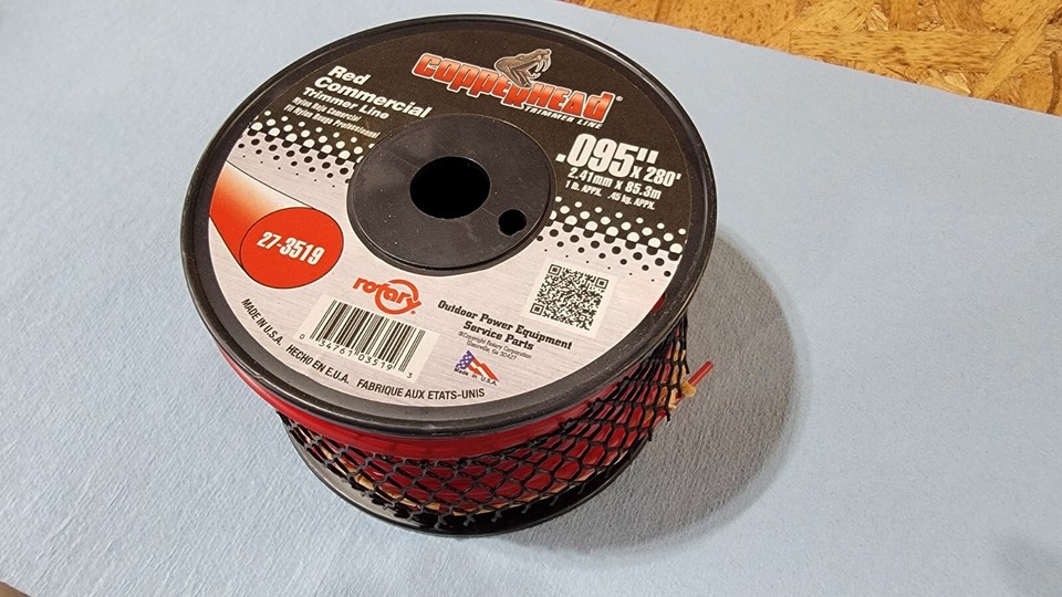 Rotary Copperhead Commercial (Red) Trimmer String Line .095" X 280' 1lb ...