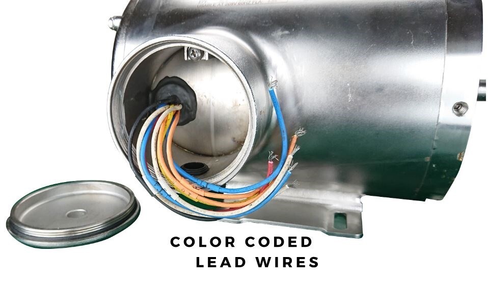 Techtop IP69K Stainless Washdown Electric Motor 1.5 HP 1800 Rpm 3PH 230 ...