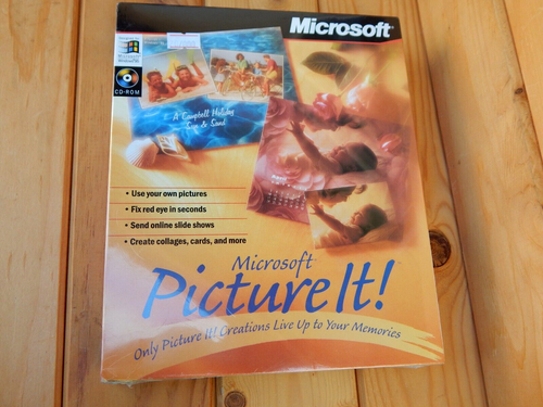 Vintage Microsoft Picture it Software Origin:IRELAND 18-08-97 NOS 1.0 ...
